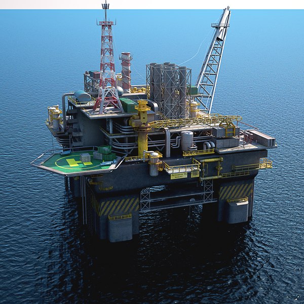 oil rig platform p-51 3d model