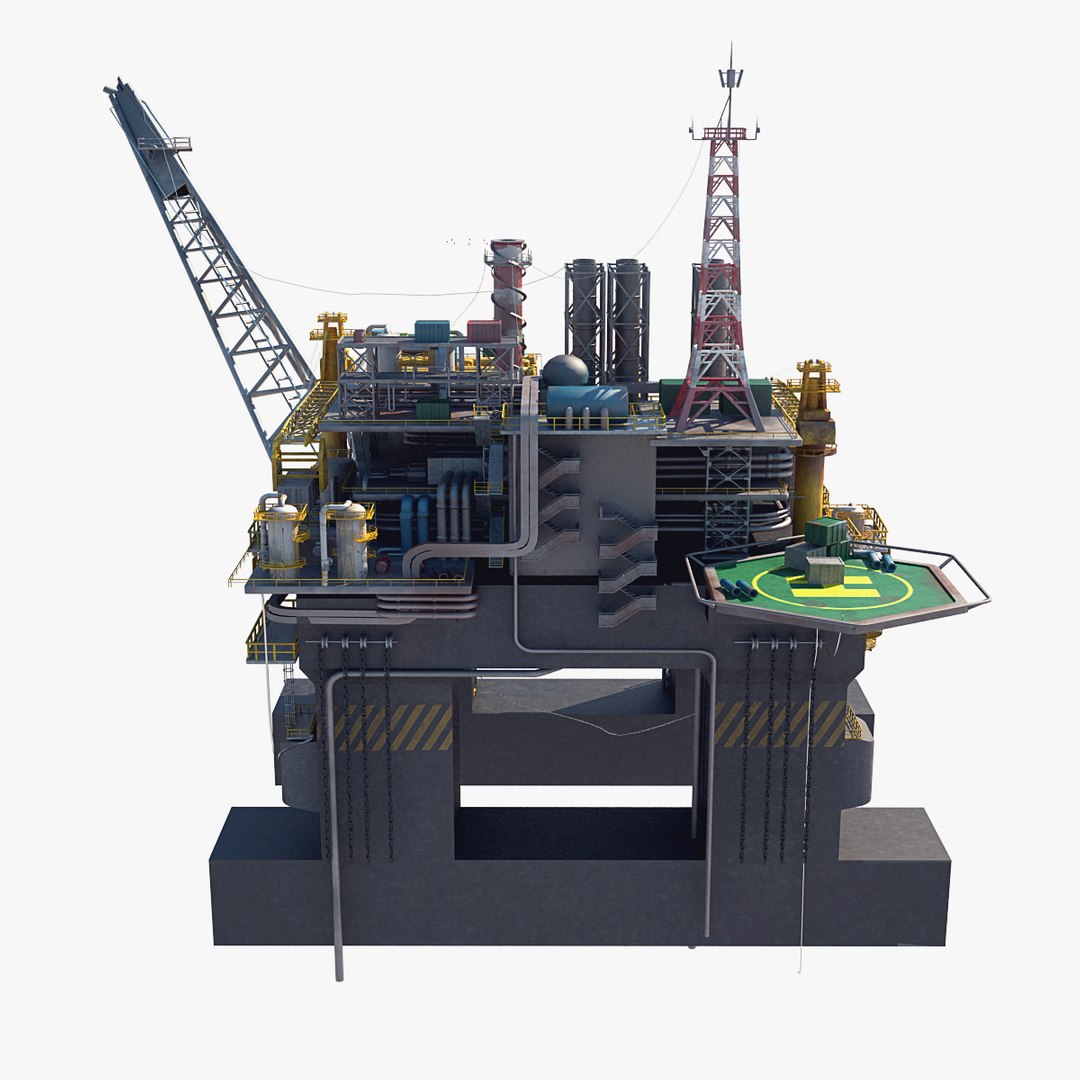 Oil Rig Platform P-51 3d Model