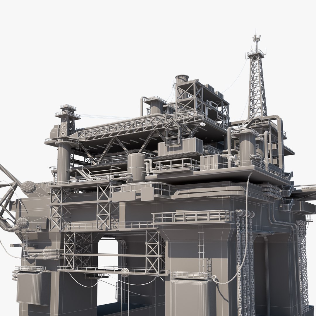 Oil Rig Platform P-51 3d Model