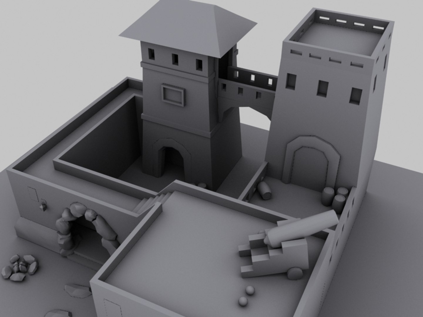 Medieval Fort 3d Model