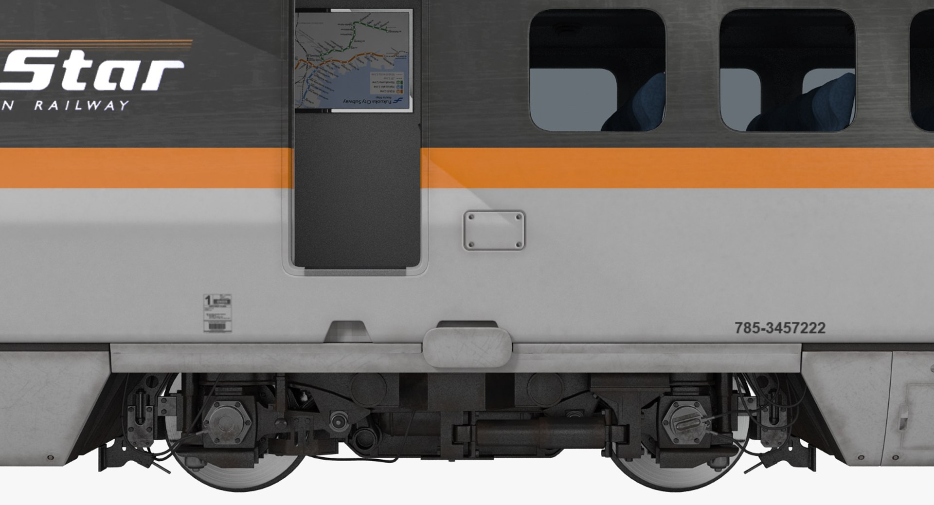 3d bullet train passenger car model