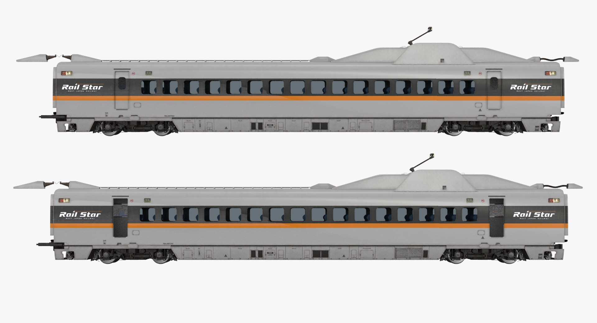 3d bullet train passenger car model