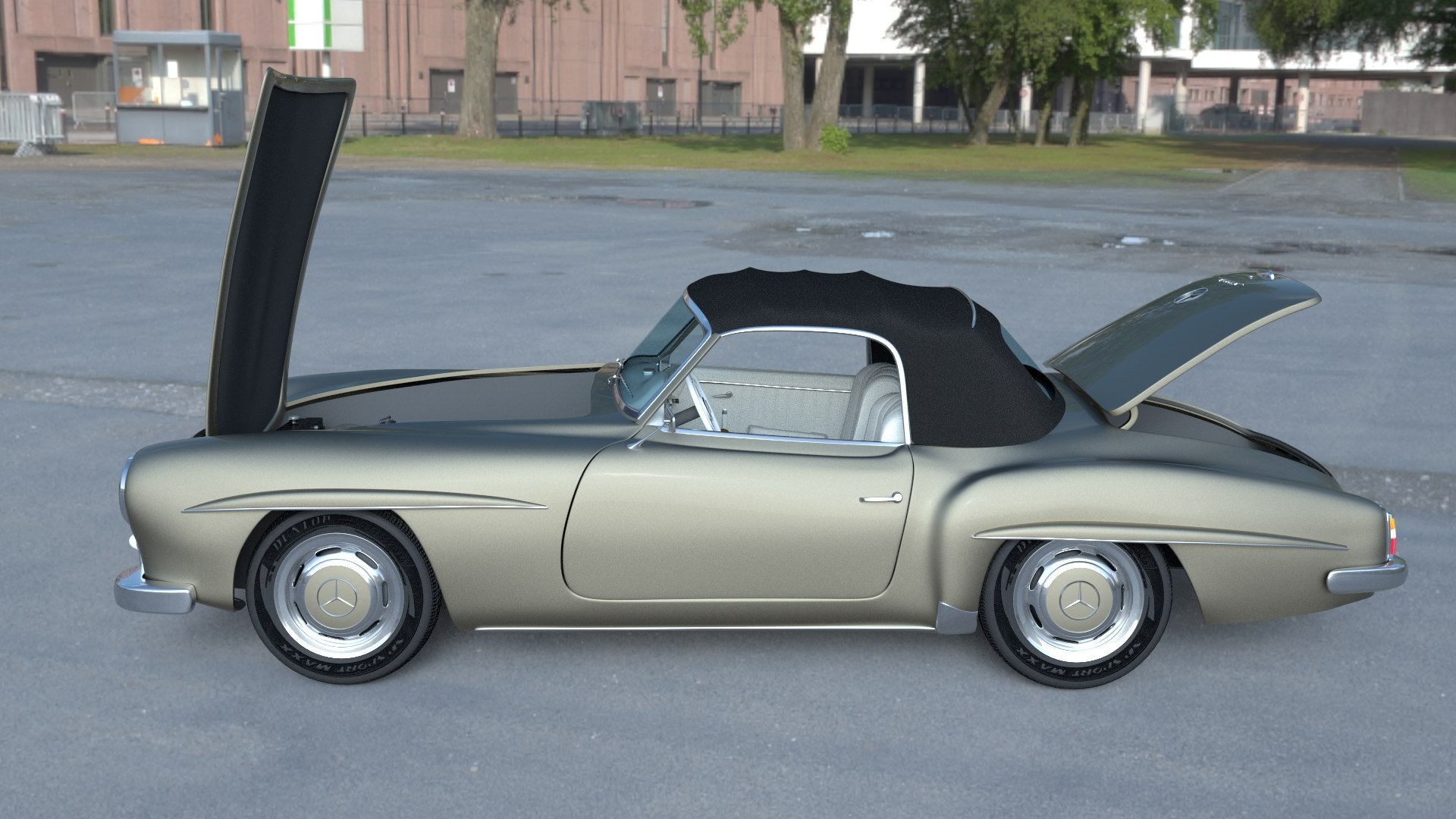 mercedes 190sl interior 3d model