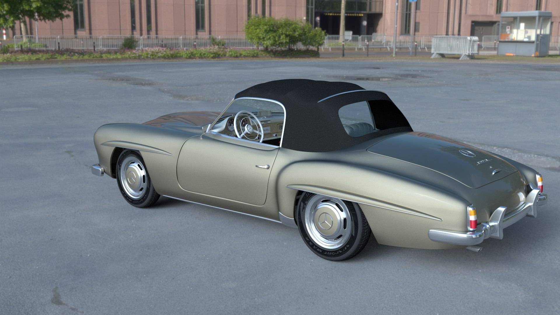 mercedes 190sl interior 3d model