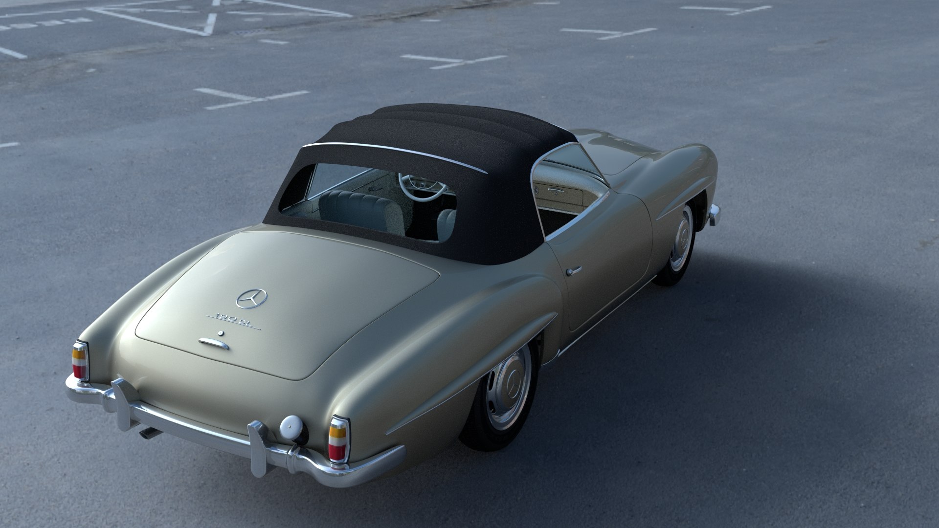 mercedes 190sl interior 3d model