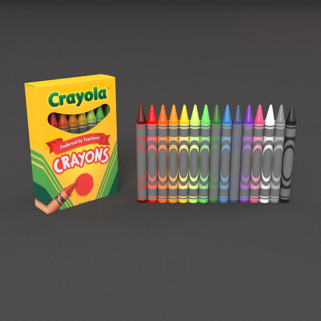 3d Crayon Colors Paper Model