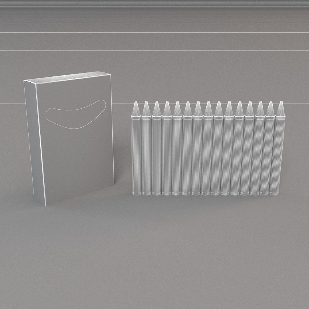 3d Crayon Colors Paper Model