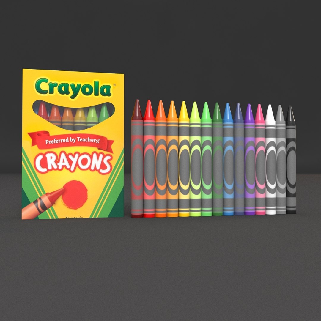 3d Crayon Colors Paper Model