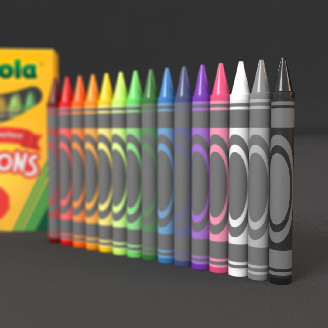 3d Crayon Colors Paper Model