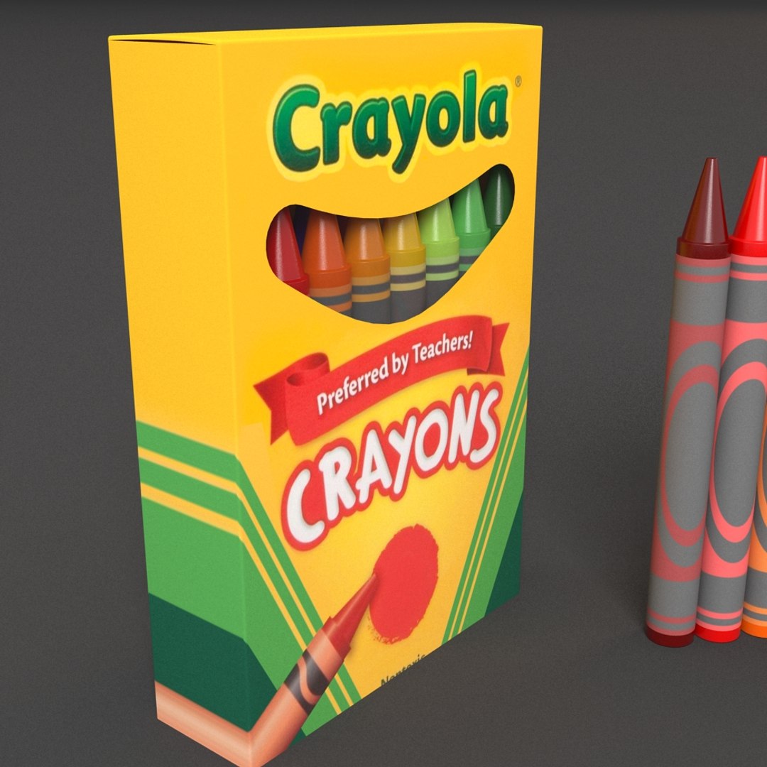 3d Crayon Colors Paper Model