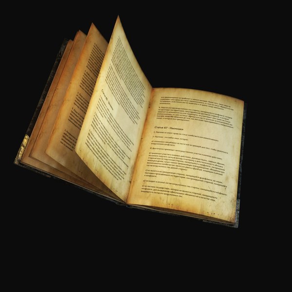 3d old book model