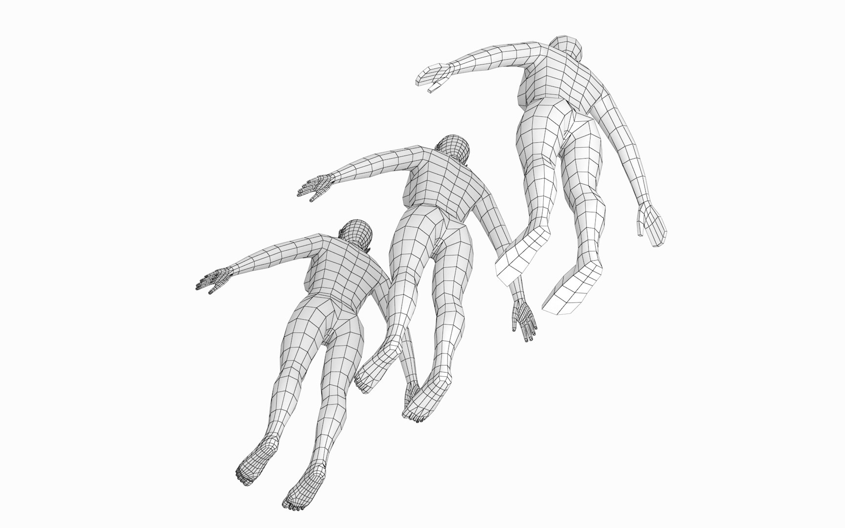 Female And Male Base Mesh Natural Proportions In A Pose BUNDLE Model ...