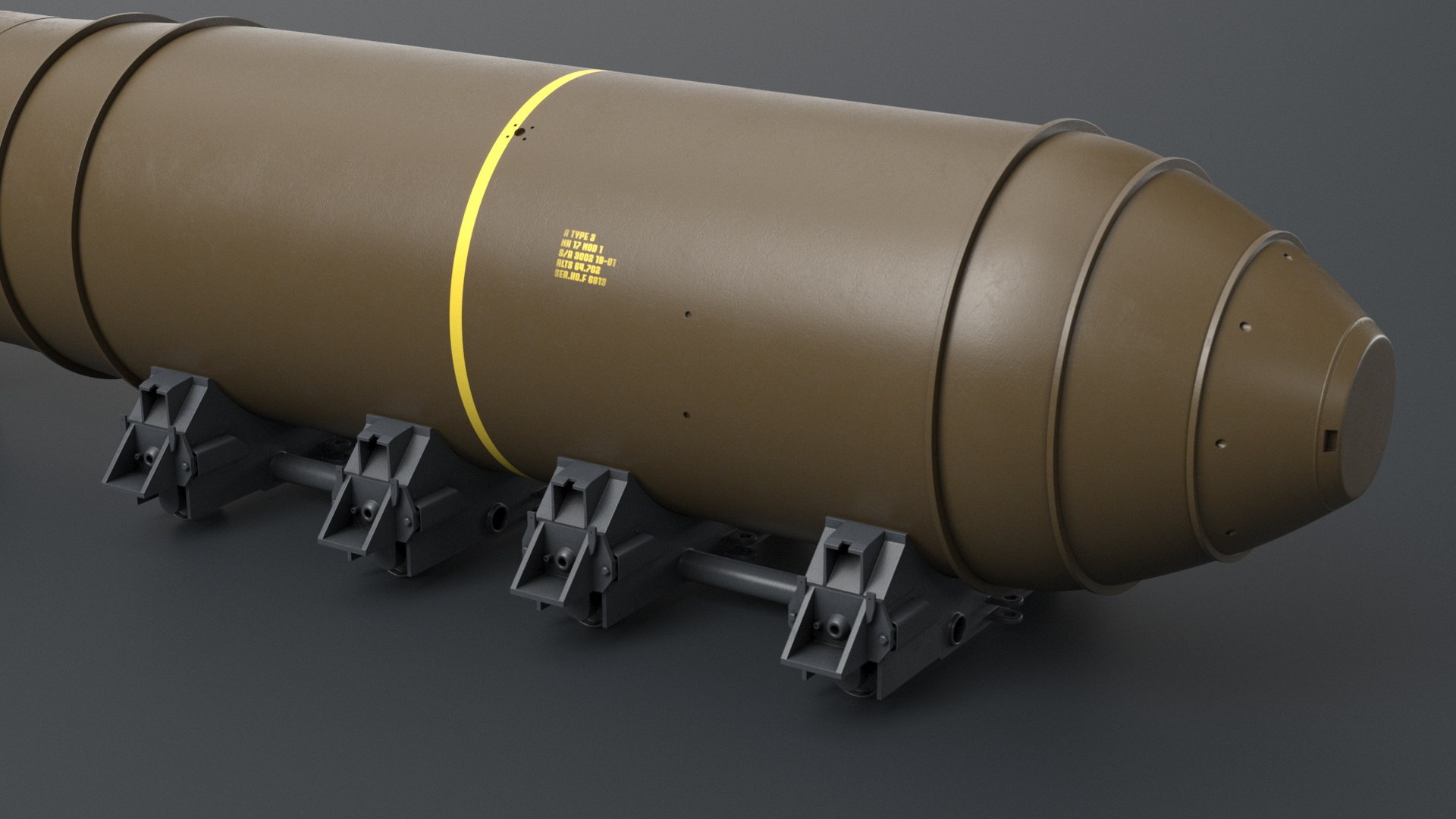3D MK-17 Thermonuclear Bomb In Shipping Trolley - TurboSquid 2278821