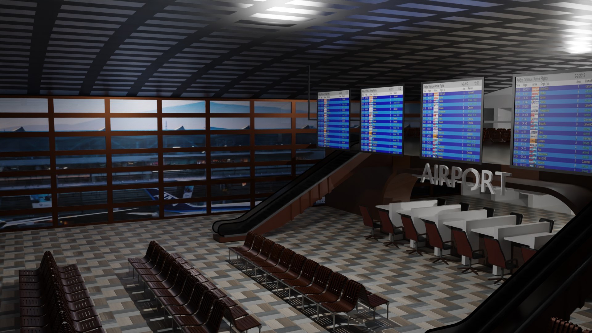 3D Airport Interior - TurboSquid 2160932