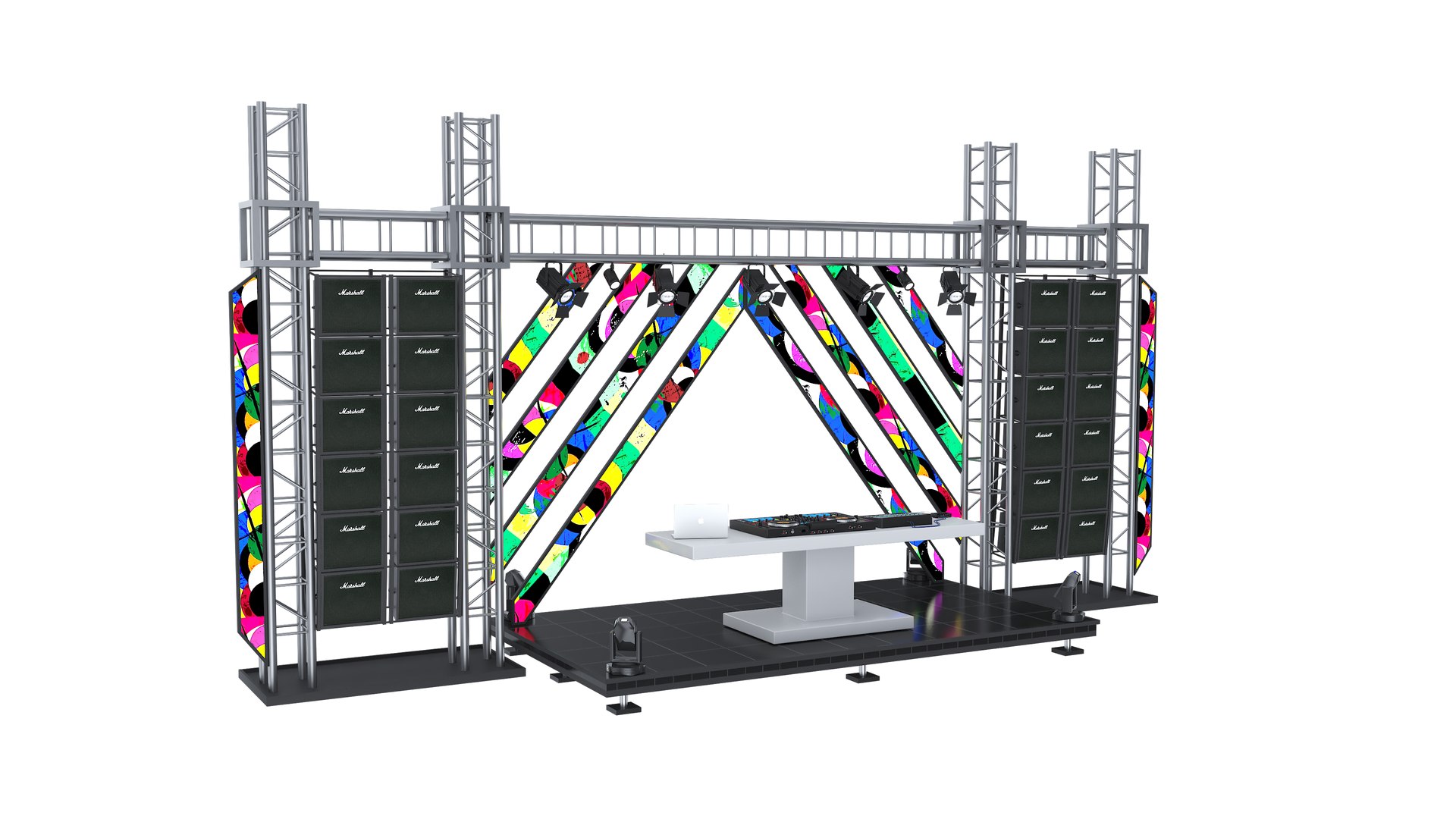 Professional DJ Stage - TurboSquid 2380723