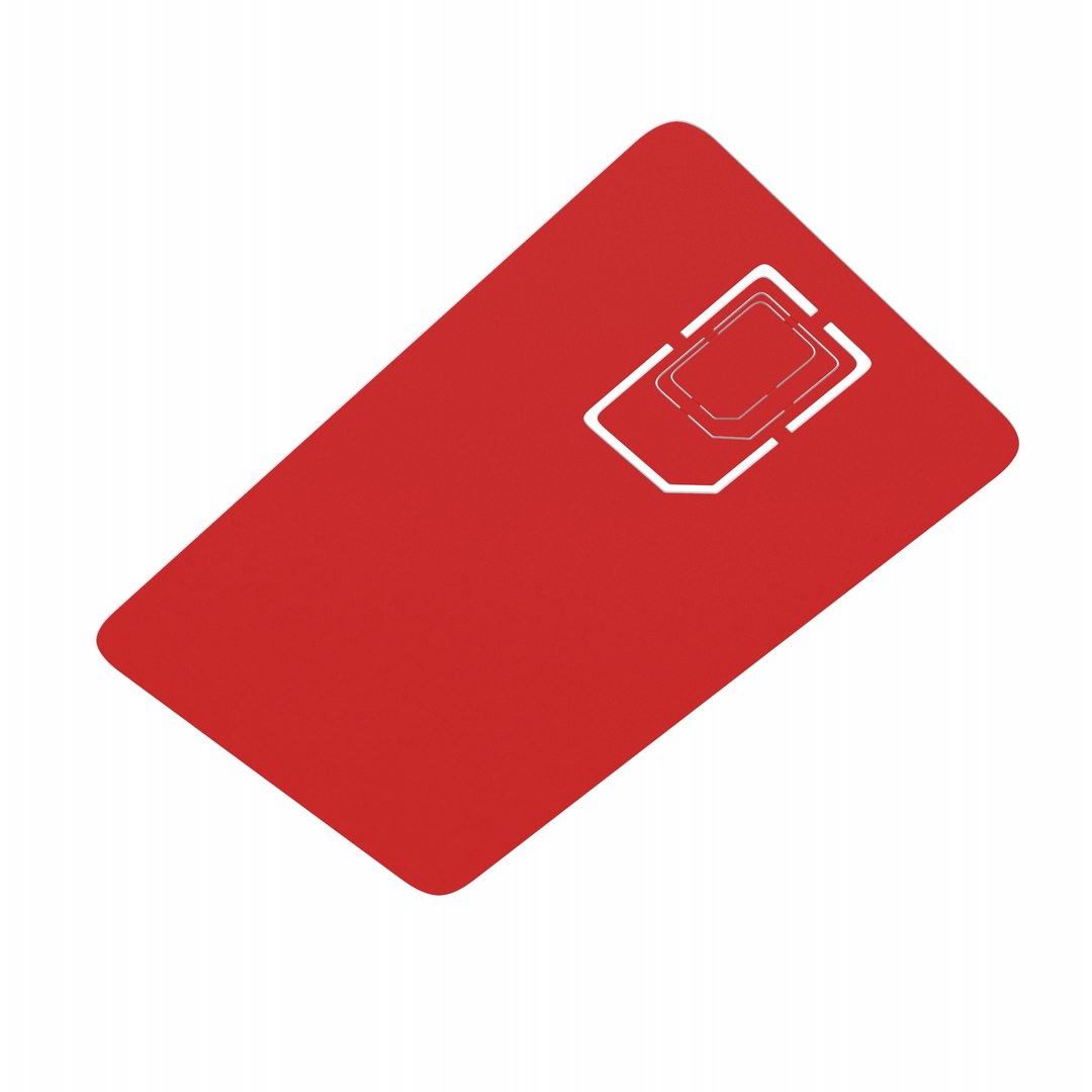 Red Mobile Phone SIM Card 3D - TurboSquid 2090970
