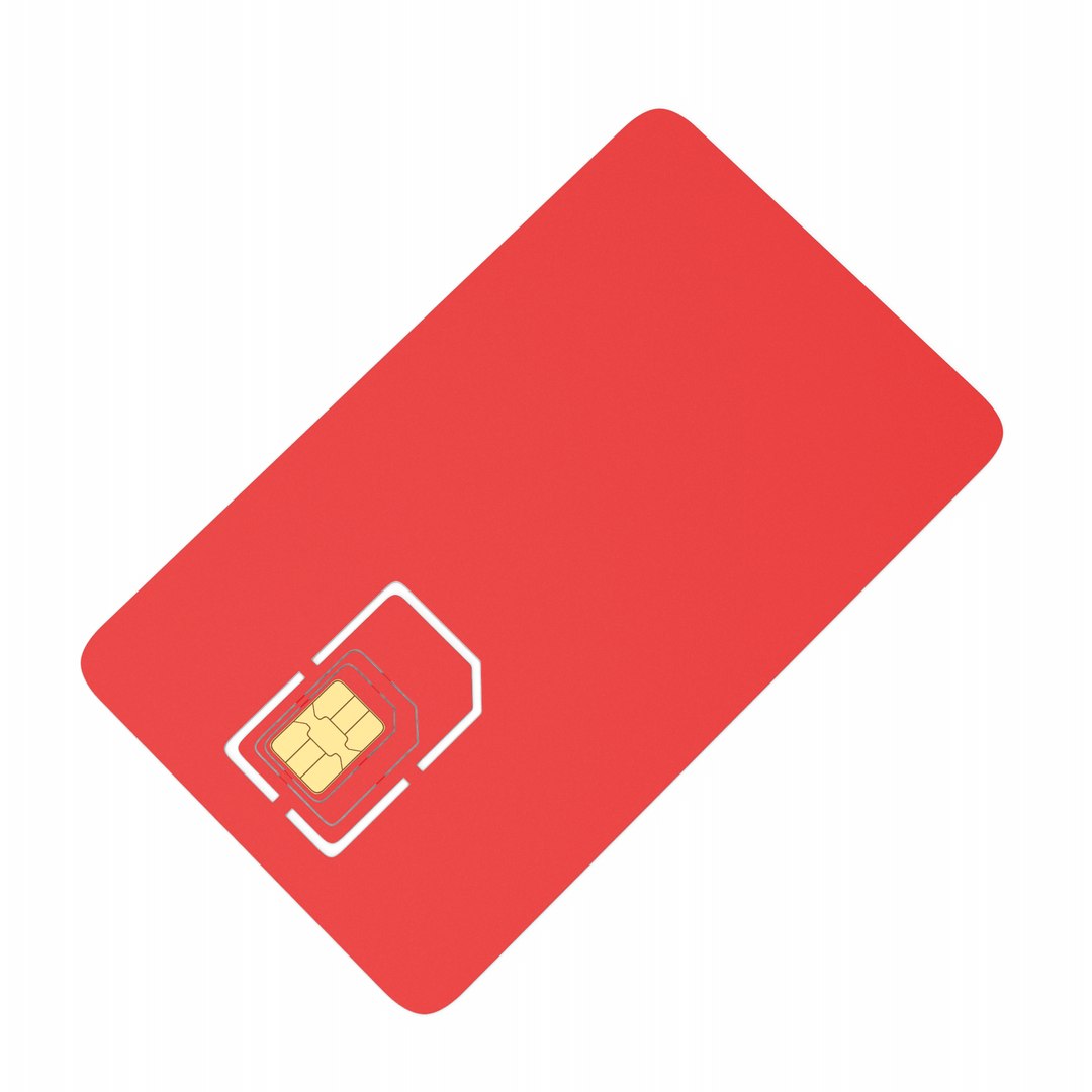 Red Mobile Phone SIM Card 3D - TurboSquid 2090970
