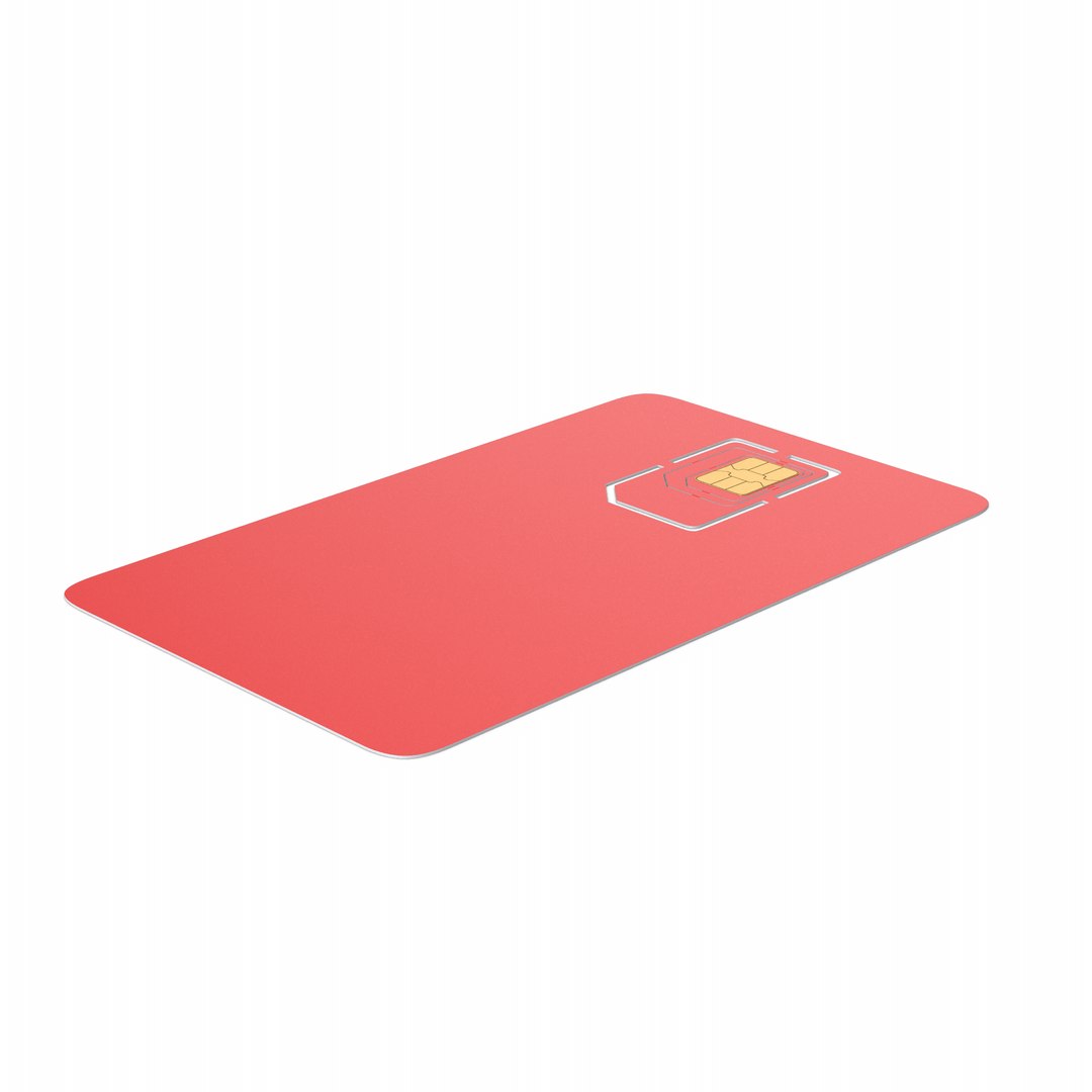 Red Mobile Phone SIM Card 3D - TurboSquid 2090970