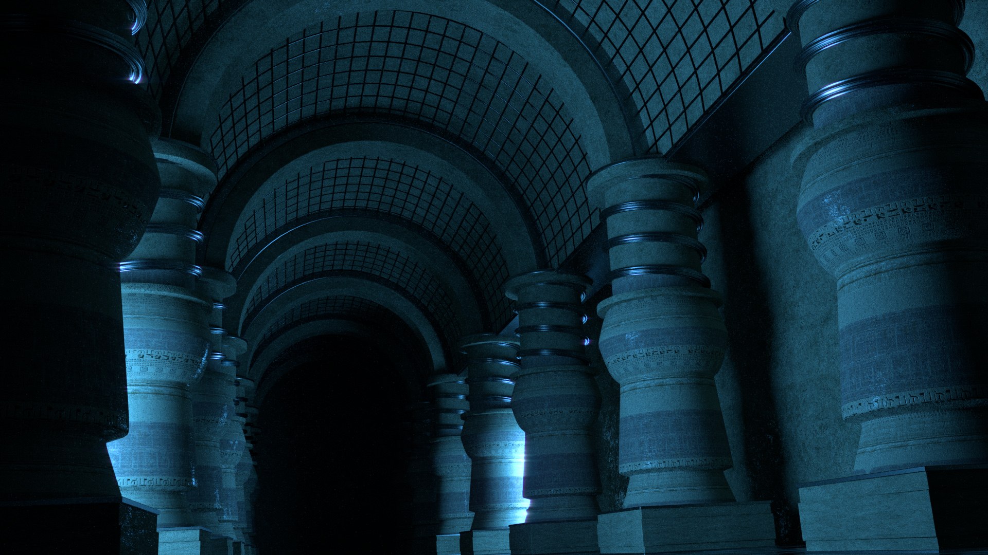 3D Blue Temple 3D Environment - TurboSquid 2249894