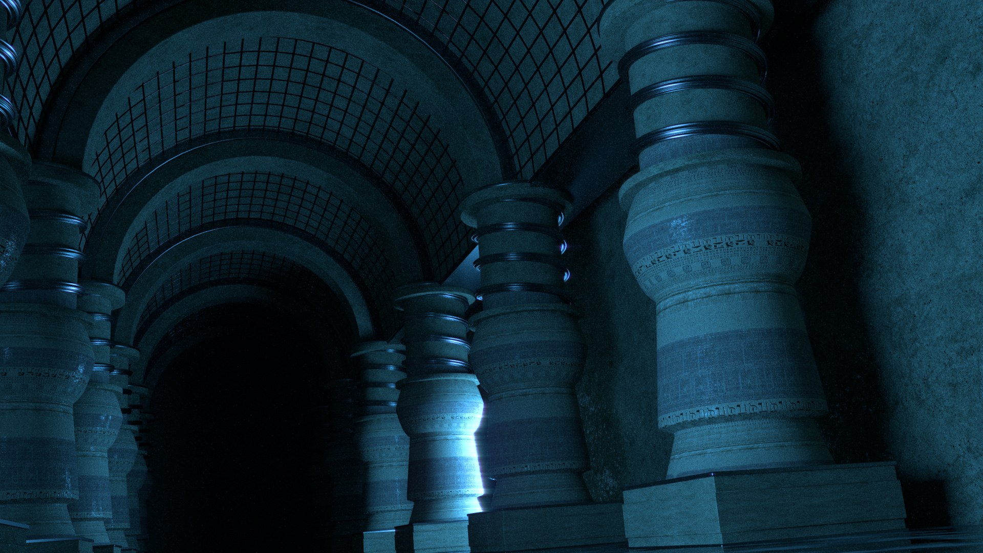 3D Blue Temple 3D Environment - TurboSquid 2249894