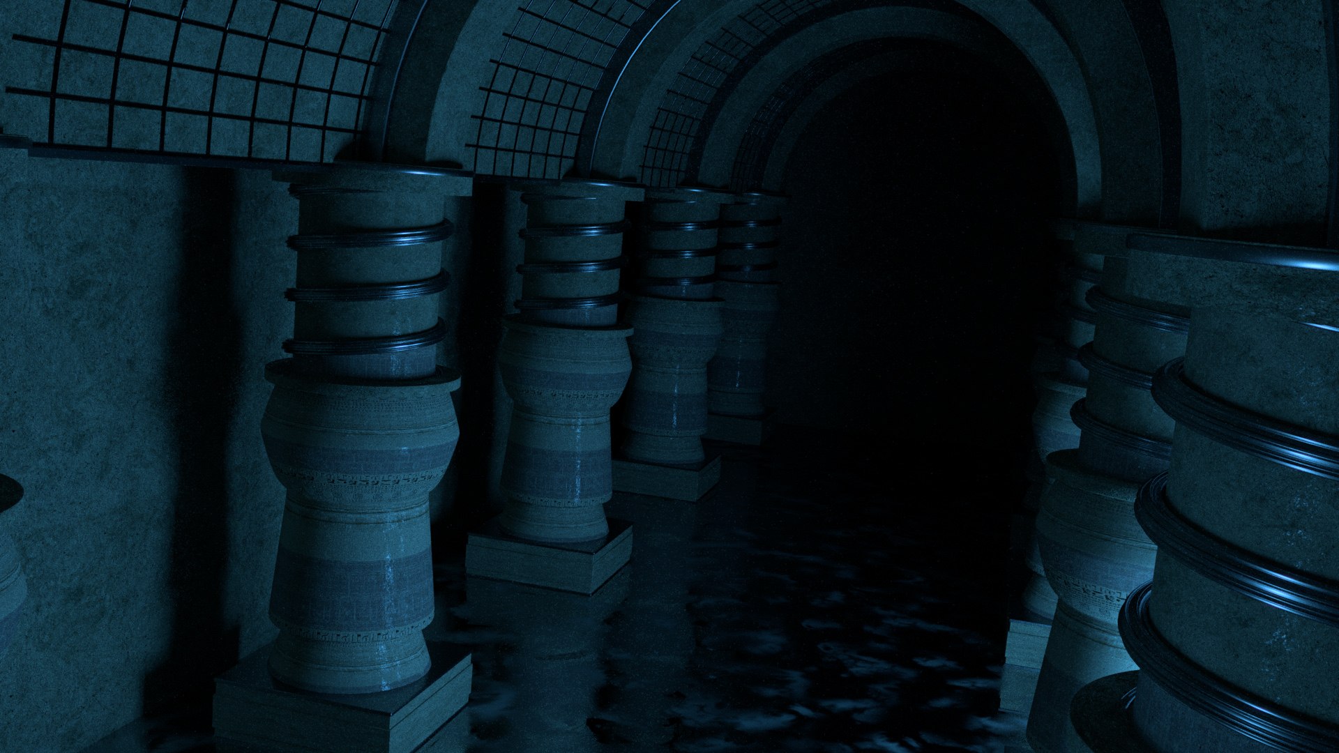3D Blue Temple 3D Environment - TurboSquid 2249894