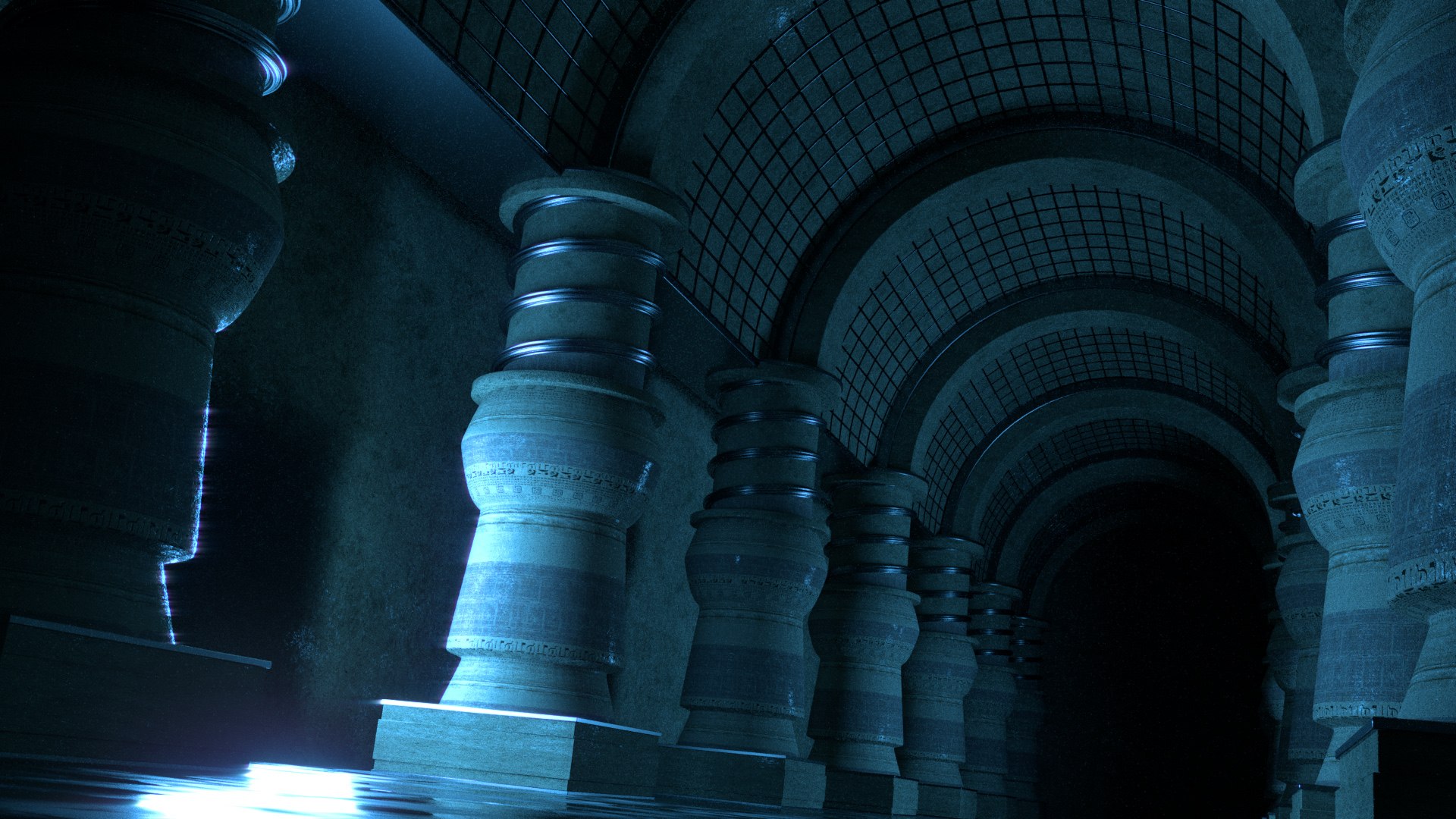 3D Blue Temple 3D Environment - TurboSquid 2249894