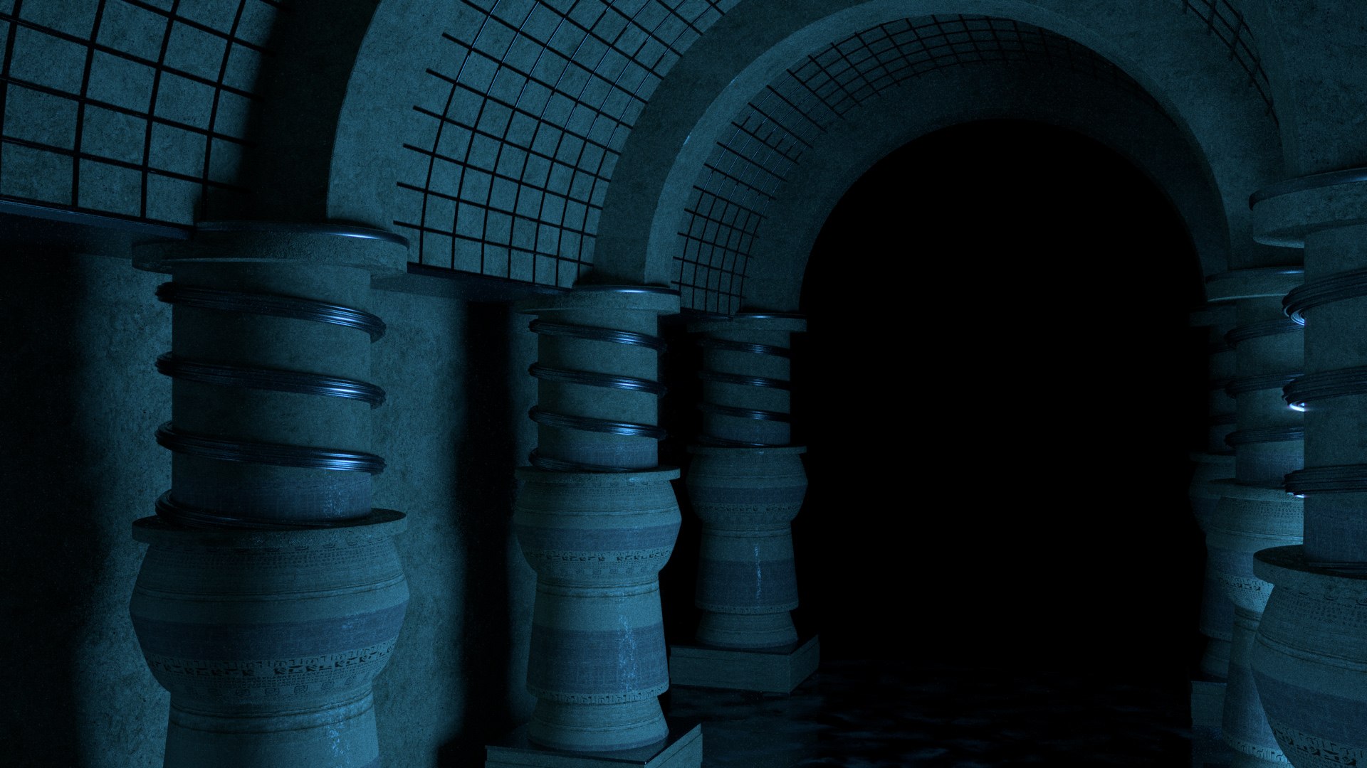 3D Blue Temple 3D Environment - TurboSquid 2249894