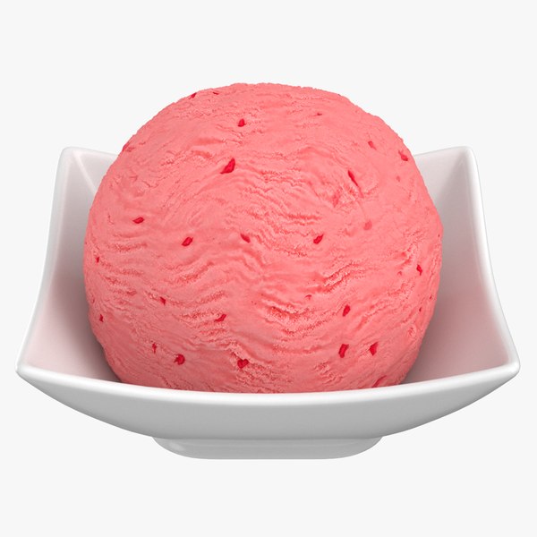modelo 3d Ball Of Ice Cream Strawberry - TurboSquid 2025056