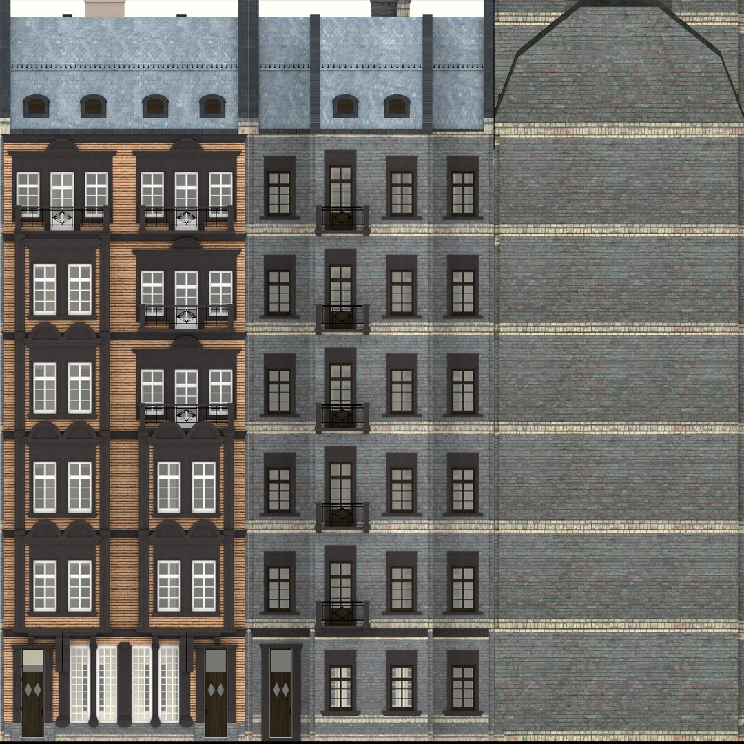 maya tileable classical houses cityscape