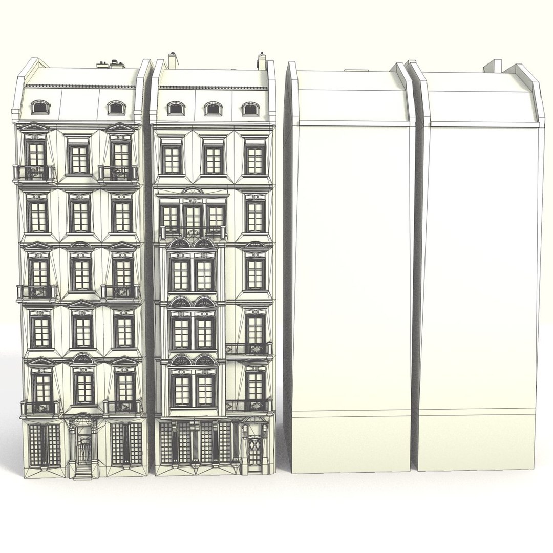 maya tileable classical houses cityscape