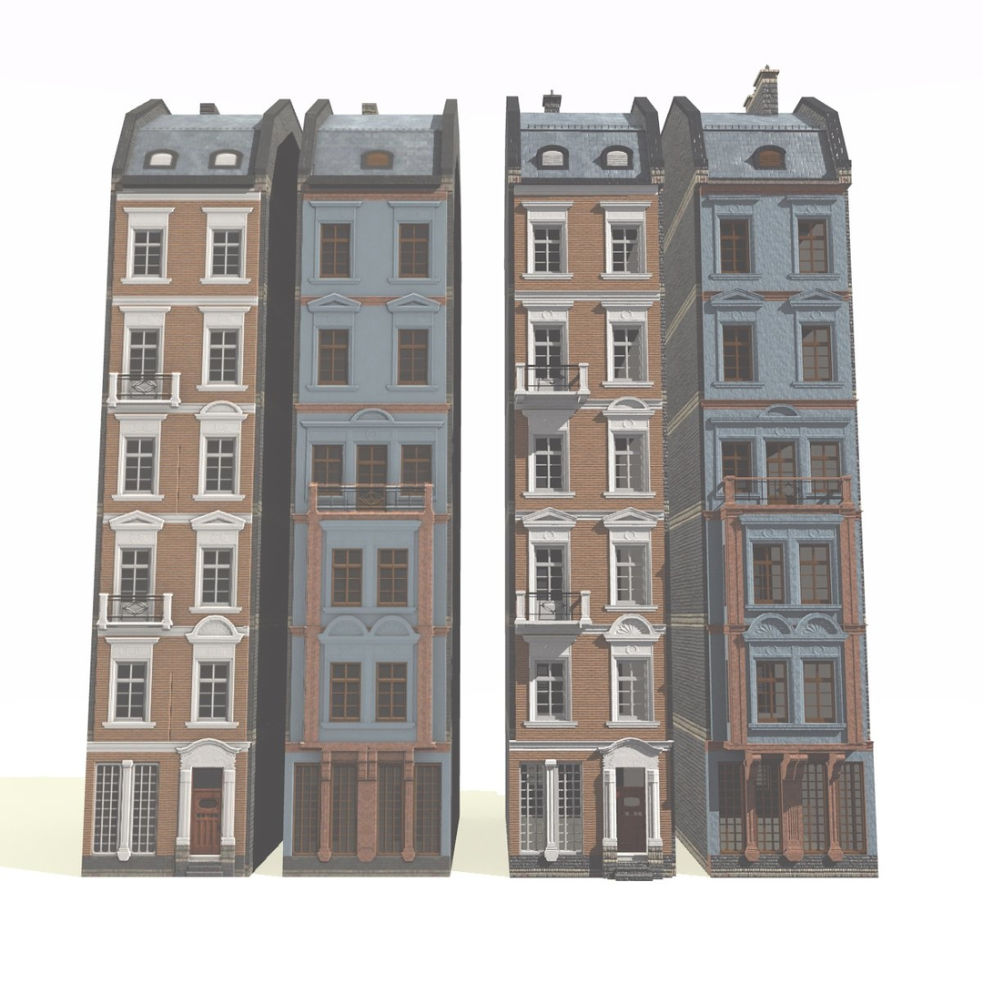 maya tileable classical houses cityscape