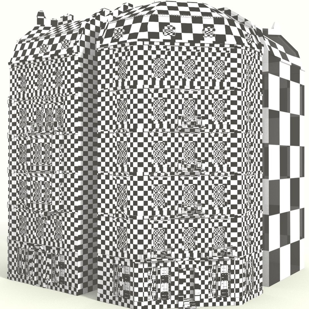 maya tileable classical houses cityscape