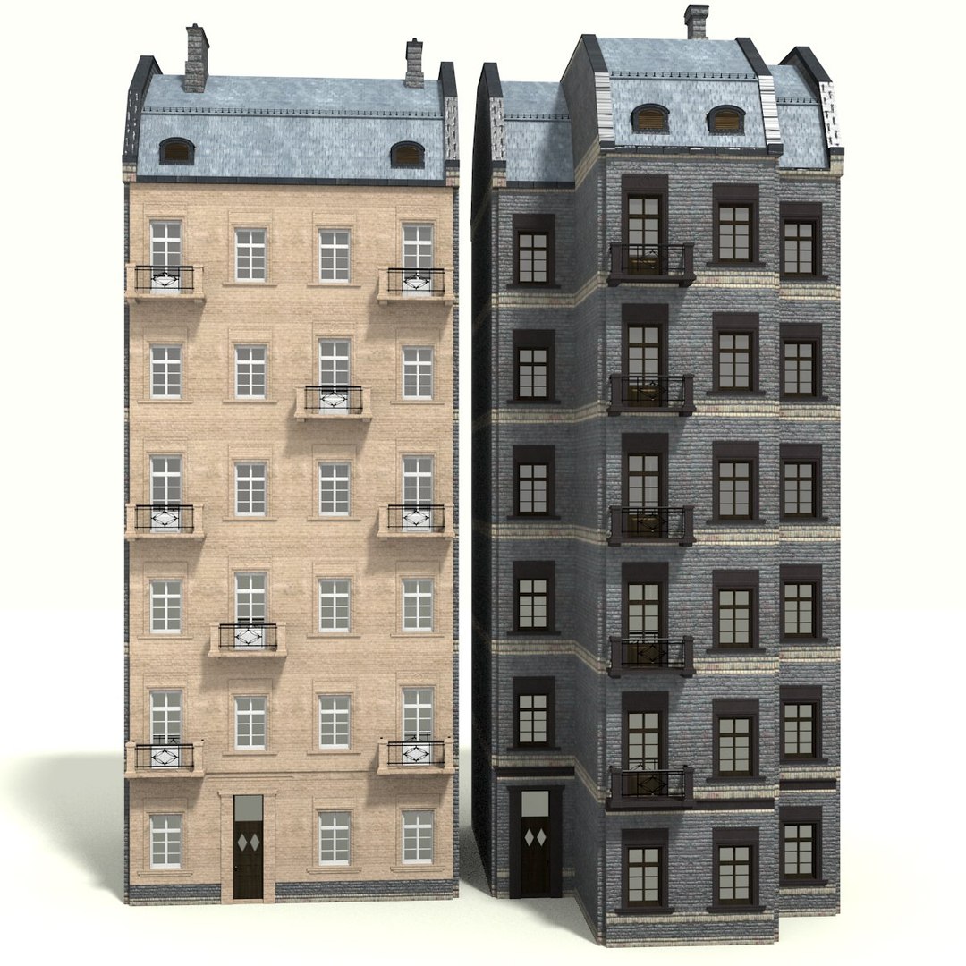 maya tileable classical houses cityscape