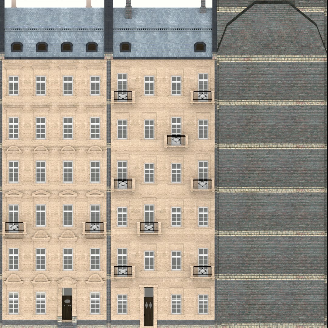 maya tileable classical houses cityscape