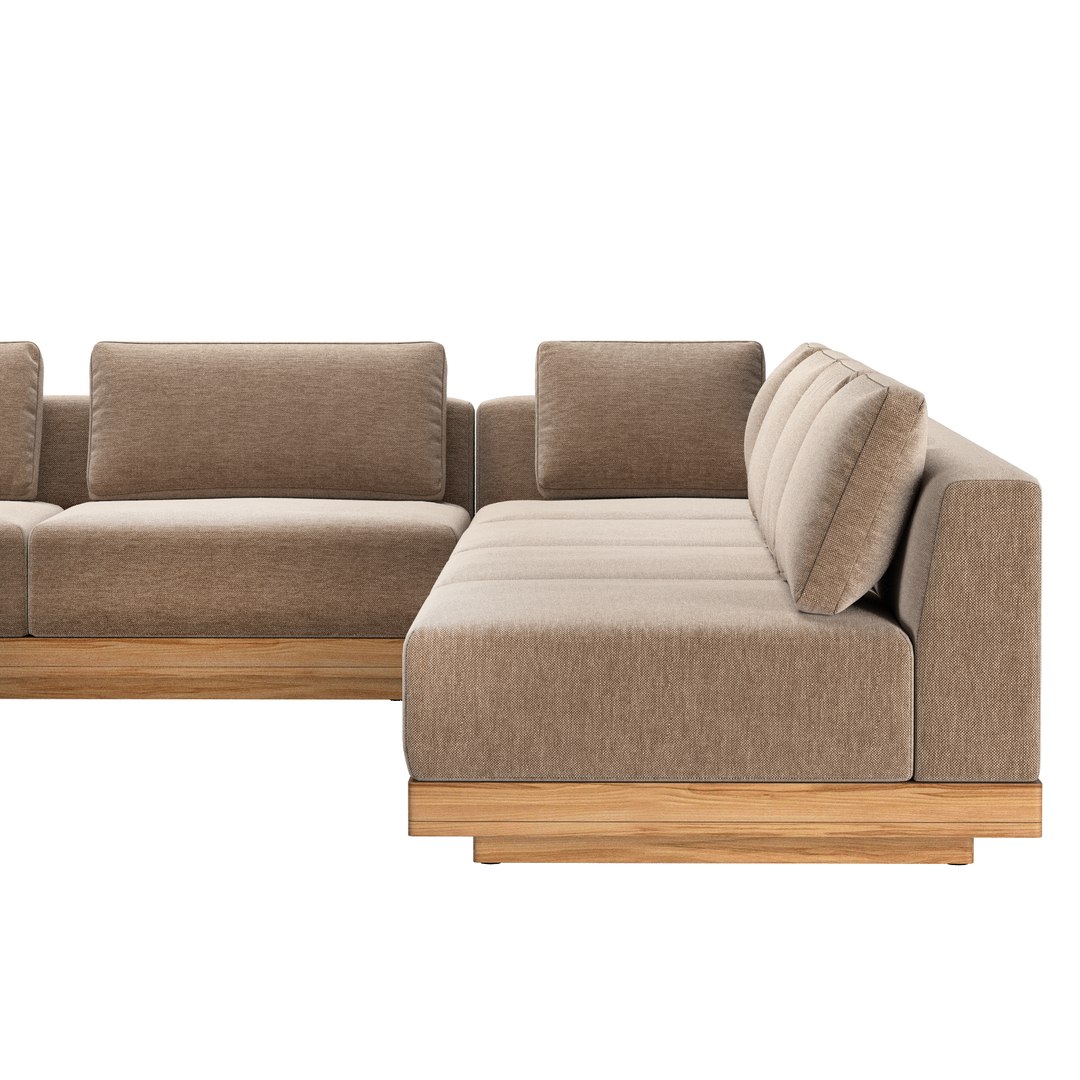 3D SANTOS TEAK MODULAR U-SOFA SECTIONAL model - TurboSquid 2059409