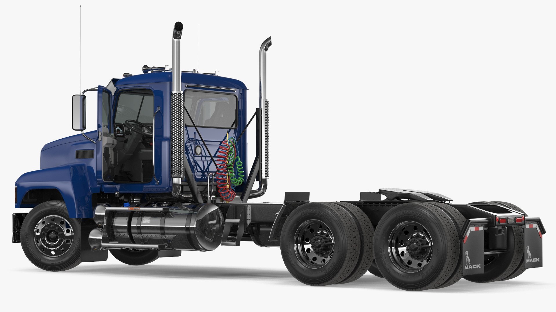 3D Mack Medium Duty Truck Blue Rigged - TurboSquid 2297327