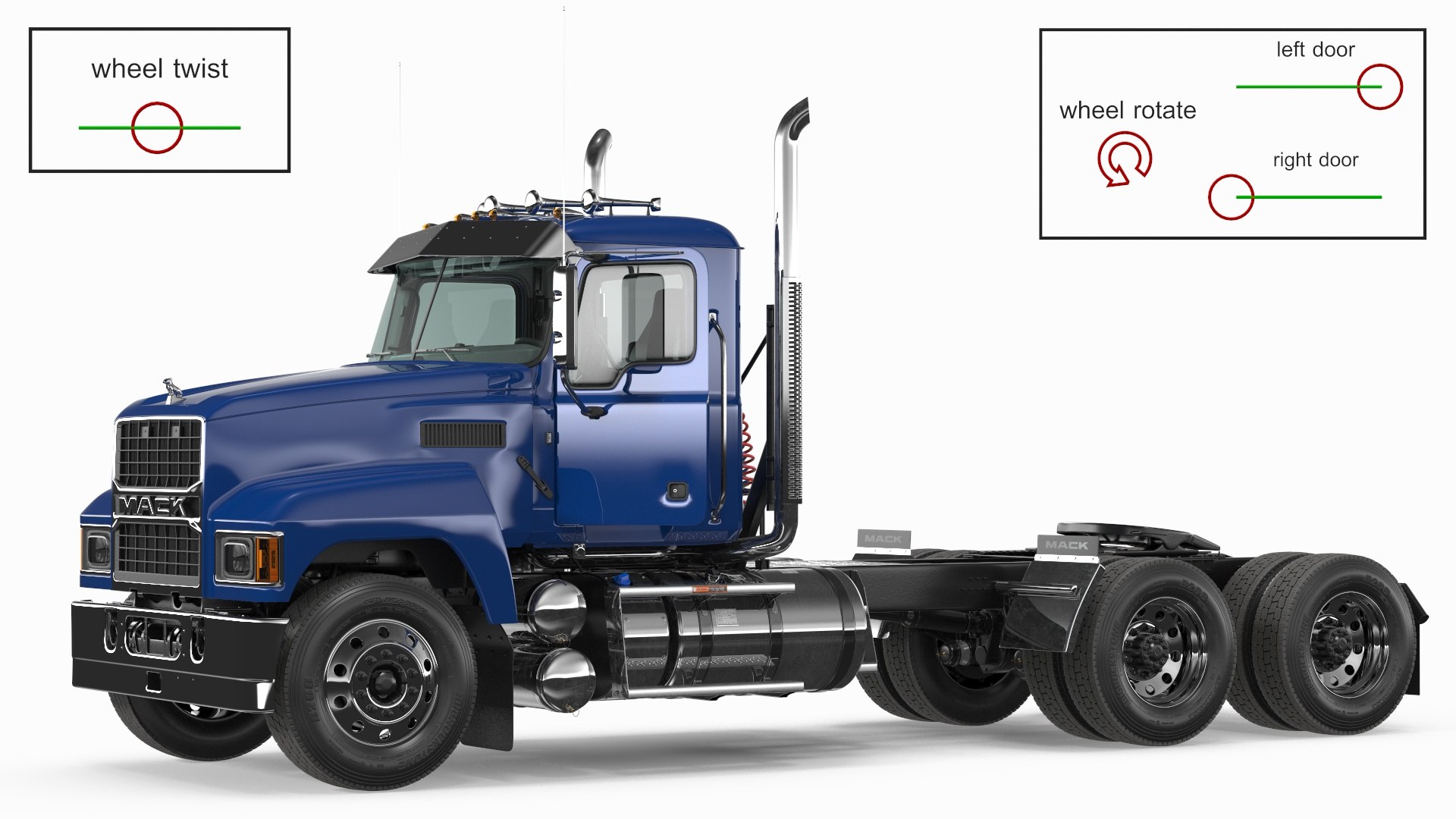 3D Mack Medium Duty Truck Blue Rigged - TurboSquid 2297327