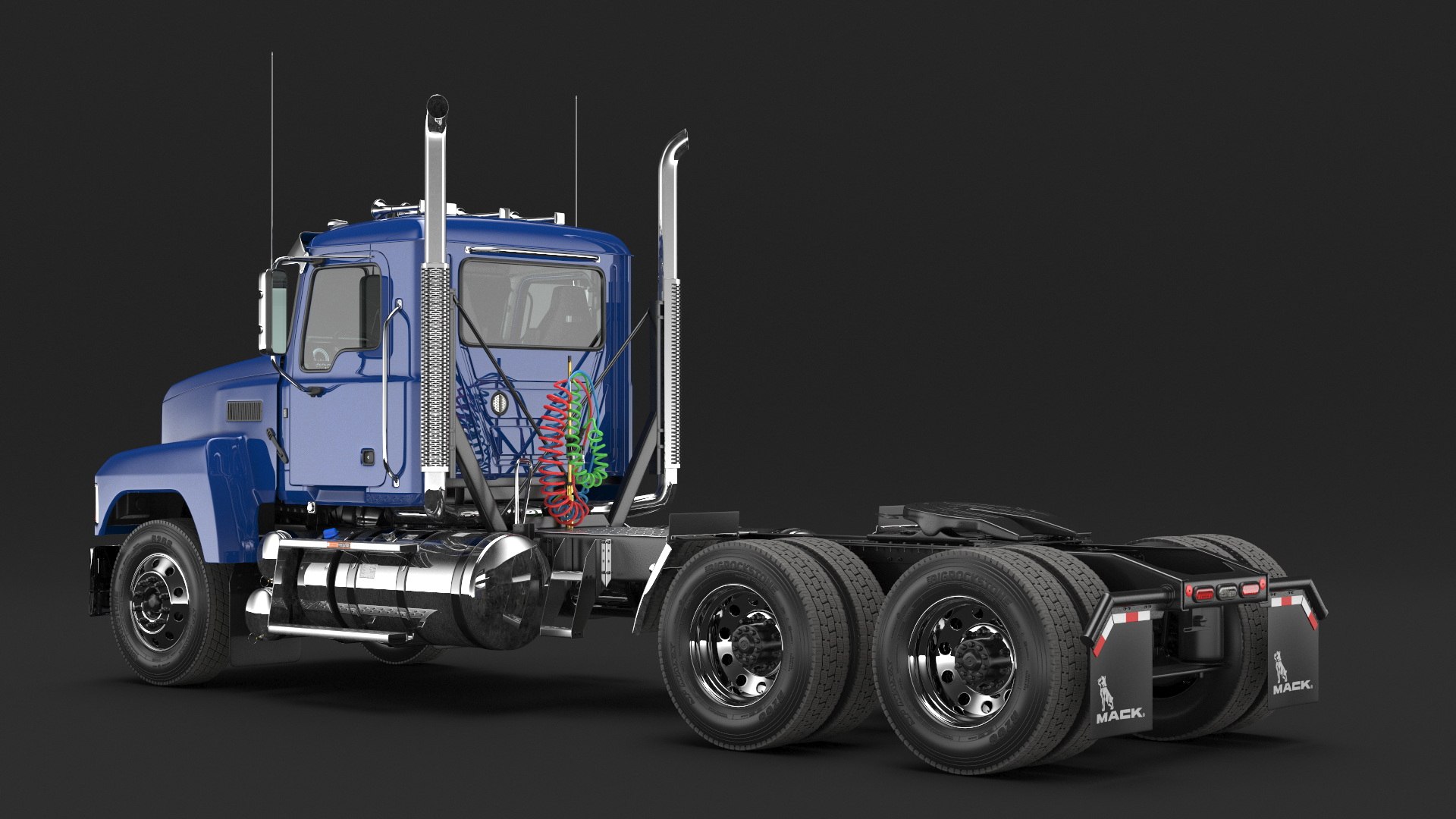 3D Mack Medium Duty Truck Blue Rigged - TurboSquid 2297327