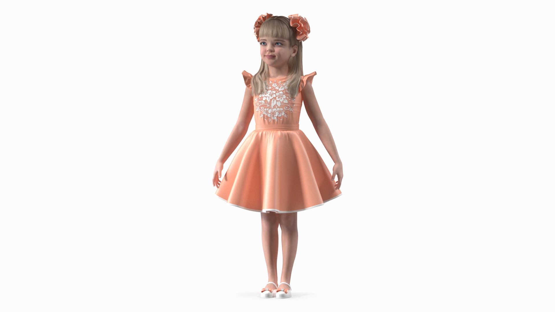 Elegant Girl Child Standing 3D - TurboSquid 2083653