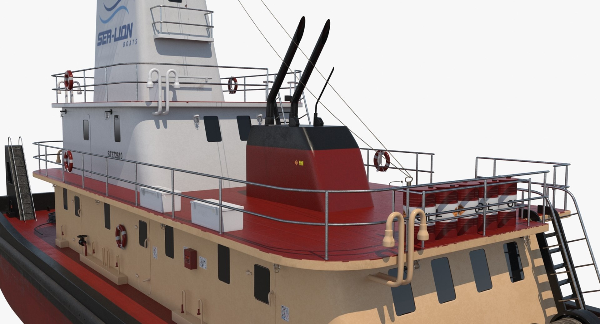 3d pushboat push boat model