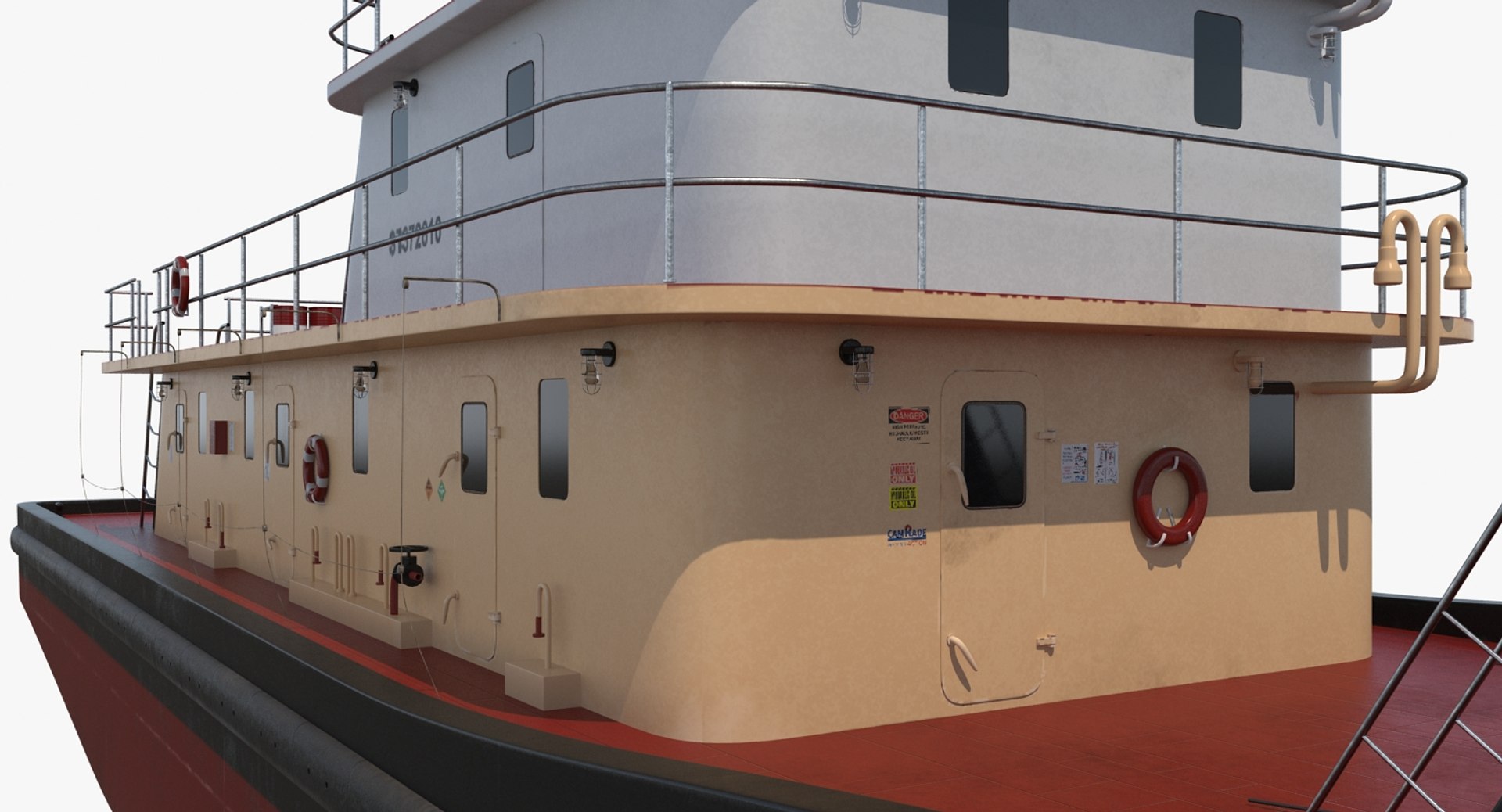 3d pushboat push boat model