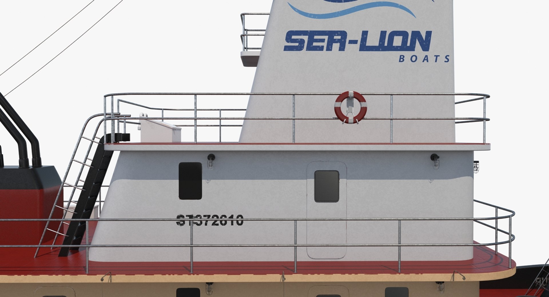 3d pushboat push boat model