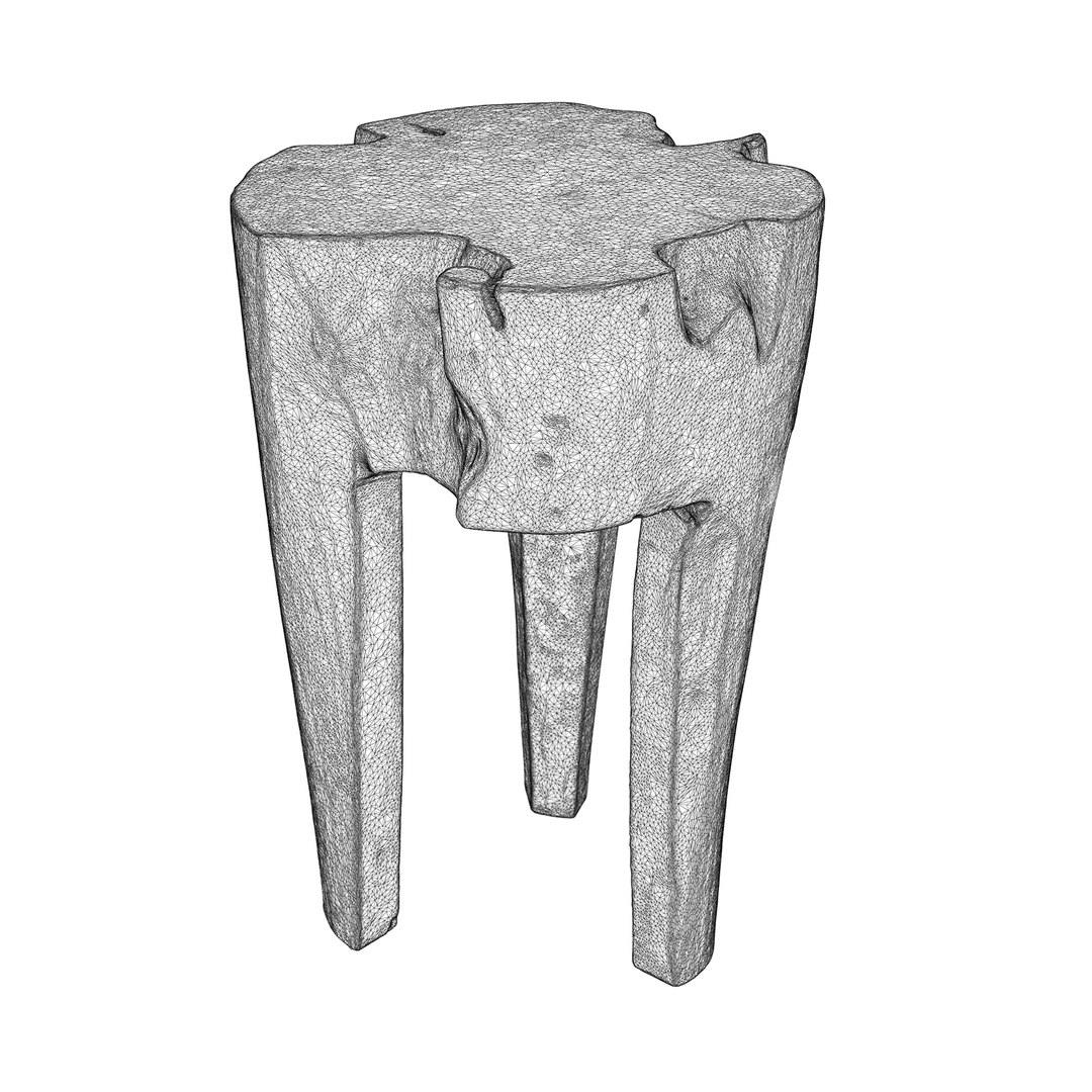 Teak Wood Stool 3D Model - TurboSquid 1703821