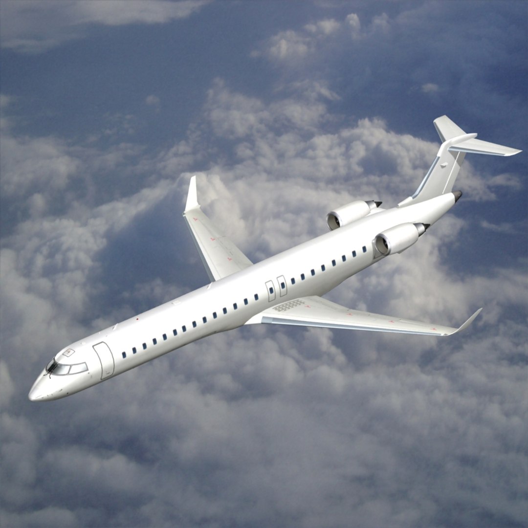 3d Bombardier Crj-900 Generic White