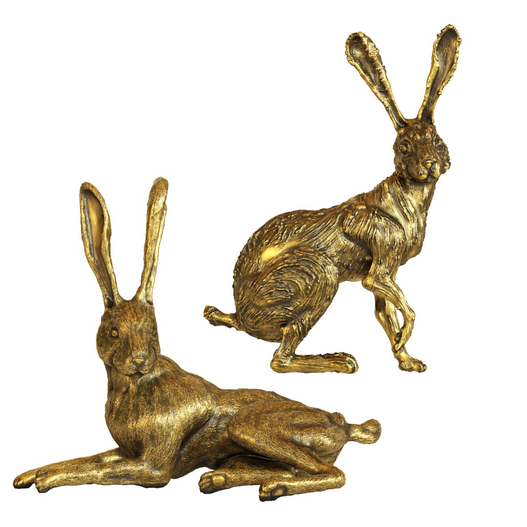 3D Hares Figurine Set 001 Model - TurboSquid 2141477