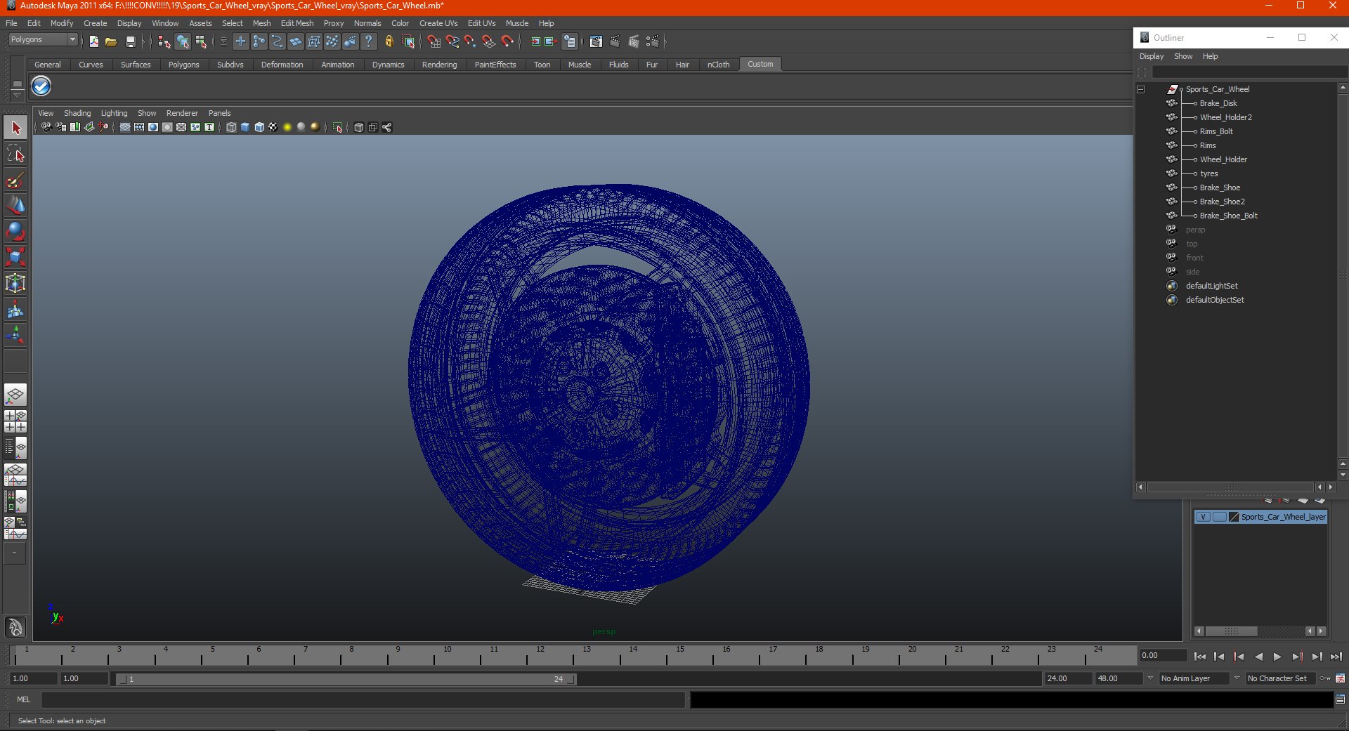 Sports car wheel tire model - TurboSquid 1500063