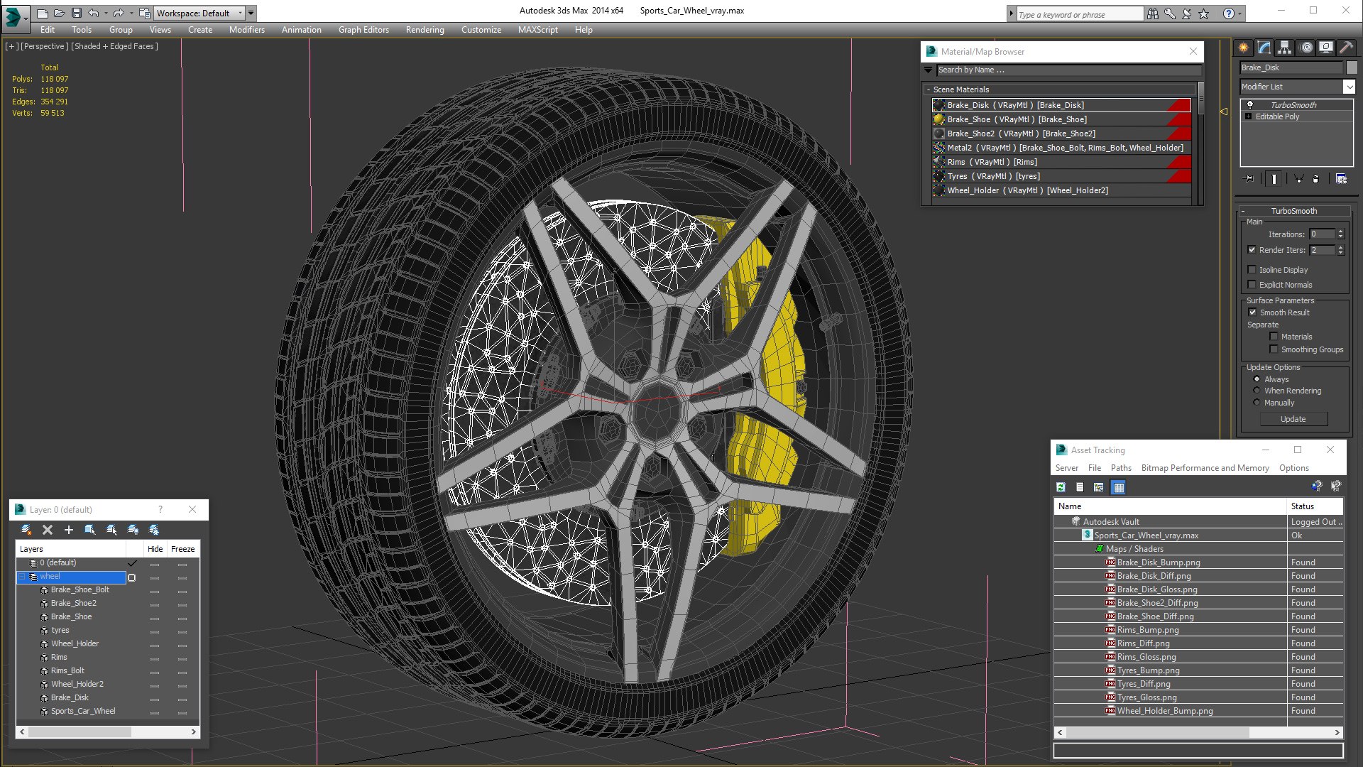 Sports car wheel tire model - TurboSquid 1500063