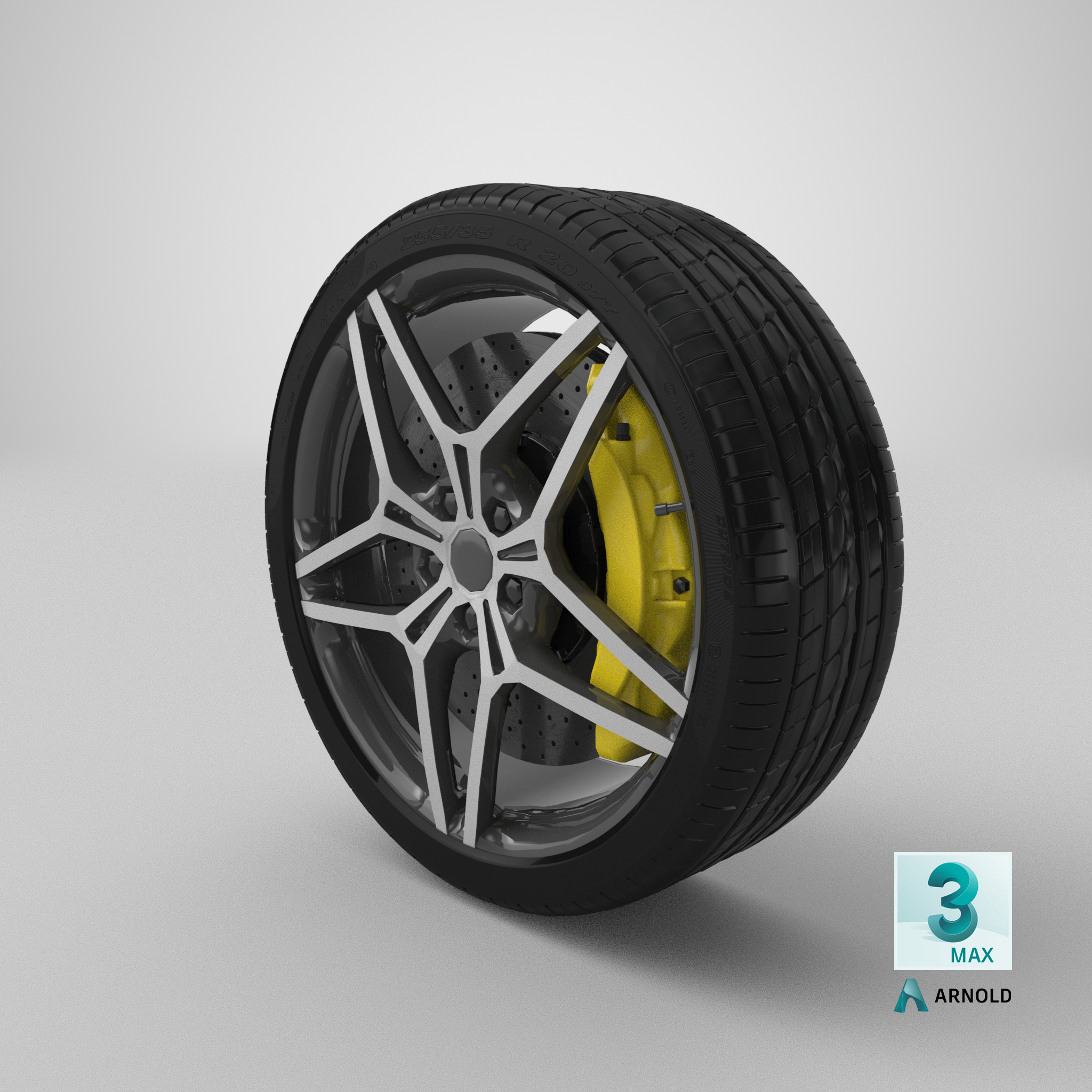 Sports car wheel tire model - TurboSquid 1500063