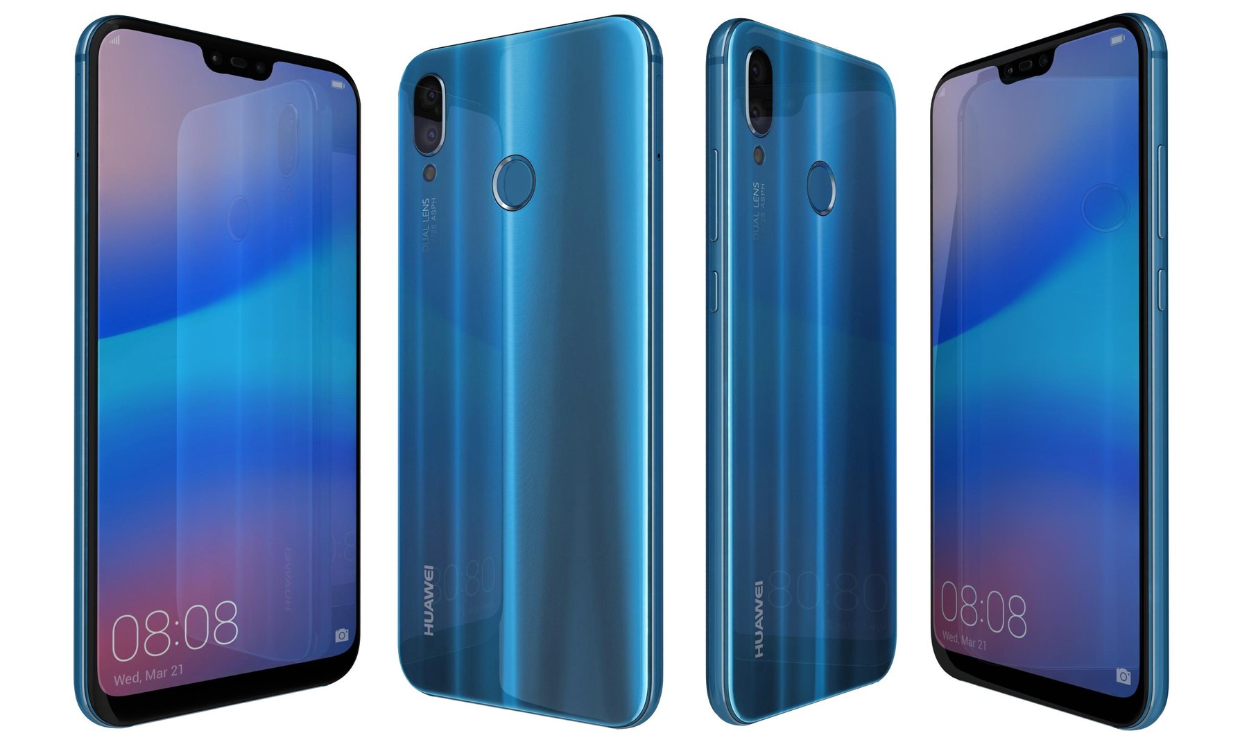 3D Model Huawei P20 Lite Colors - TurboSquid 1274908