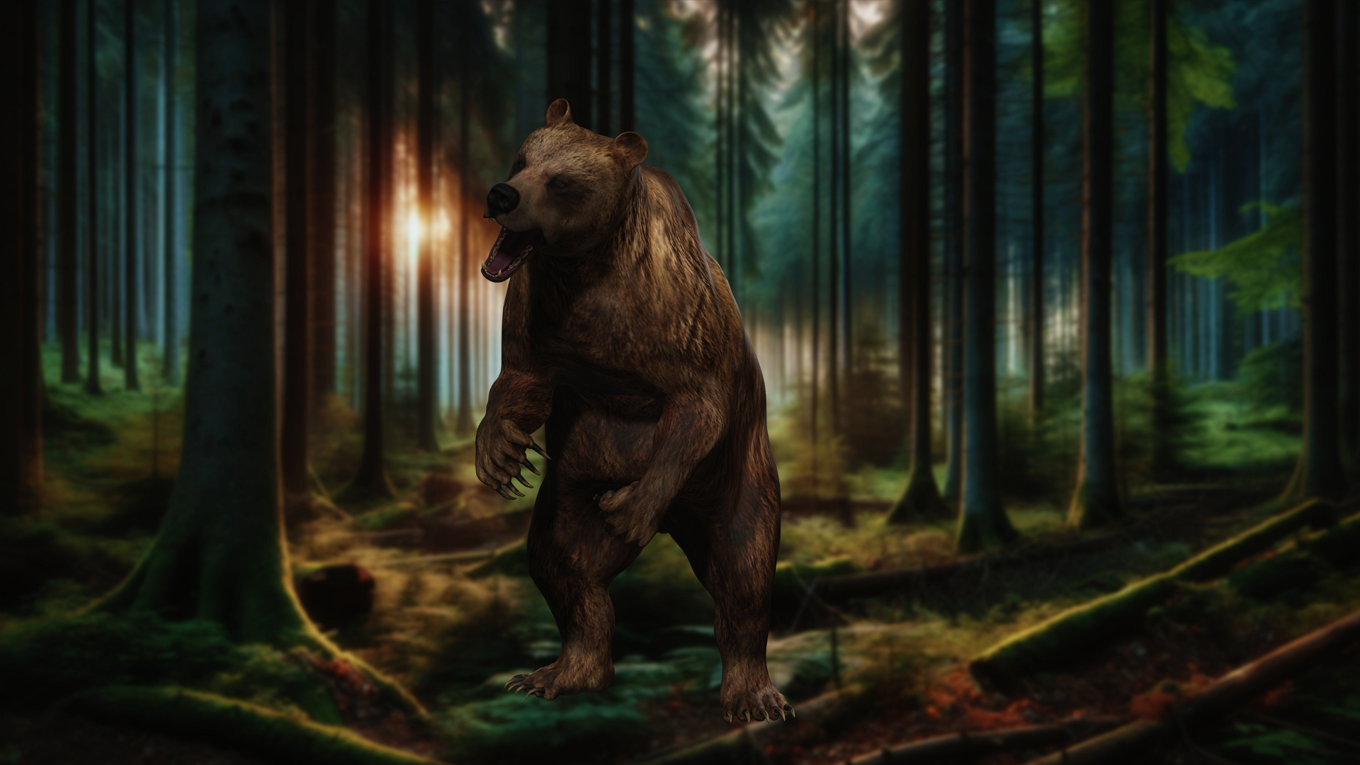 Majestic Grizzly Optimized Bear 3D Model Multi Colors Skin Low-poly 3D ...